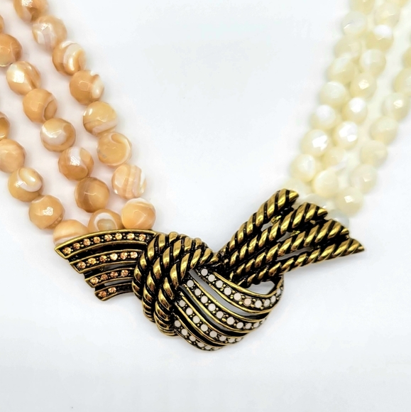 Heidi Daus | Jewelry | Heidi Daus Vintage Mother Of Pearl And Swarovski ...